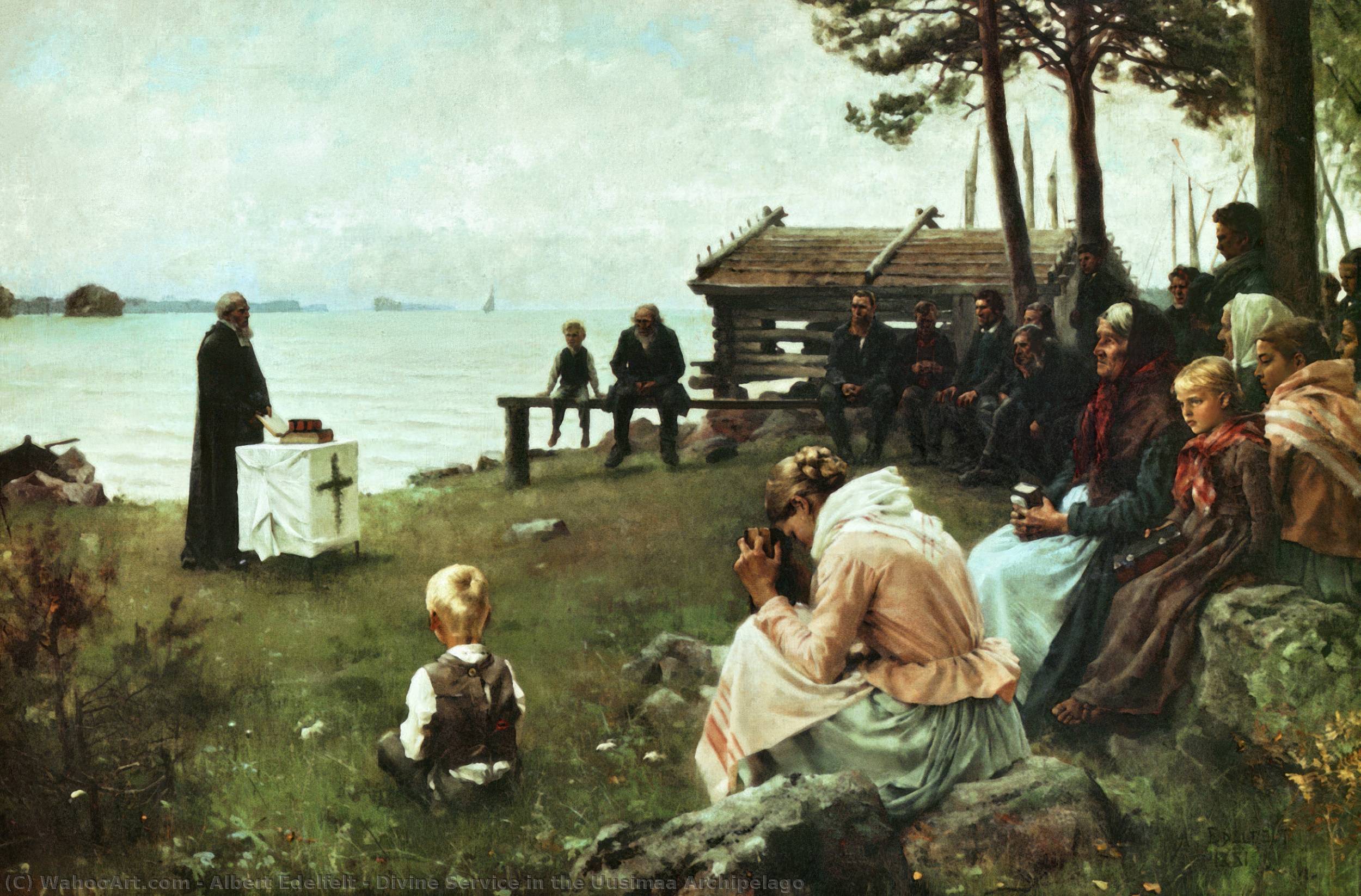 Purchase Oil Painting Replica Divine Service in the Uusimaa Archipelago ...