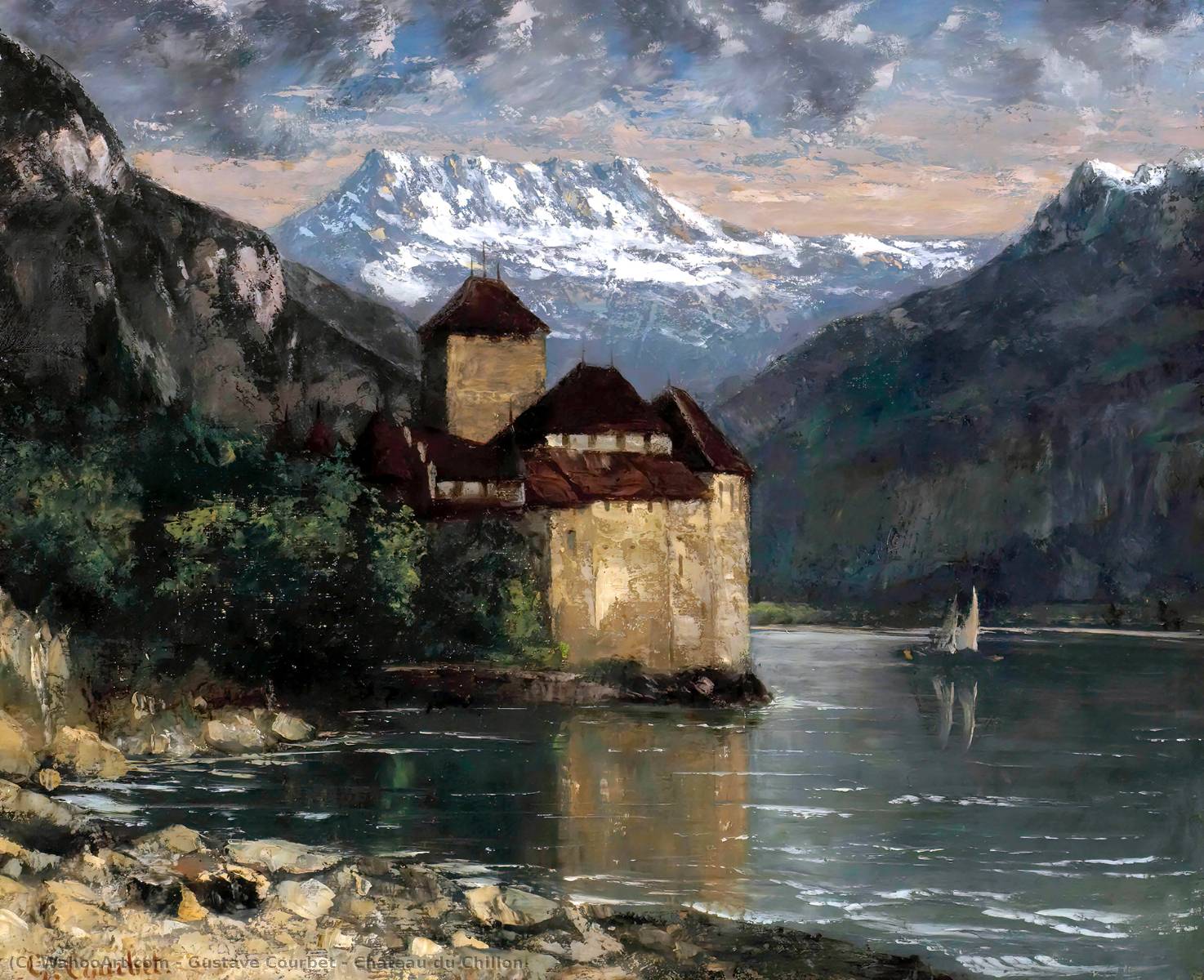 Oil Painting Replica Chillon Castle, 1875 by Gustave Courbet (1819-1877 ...