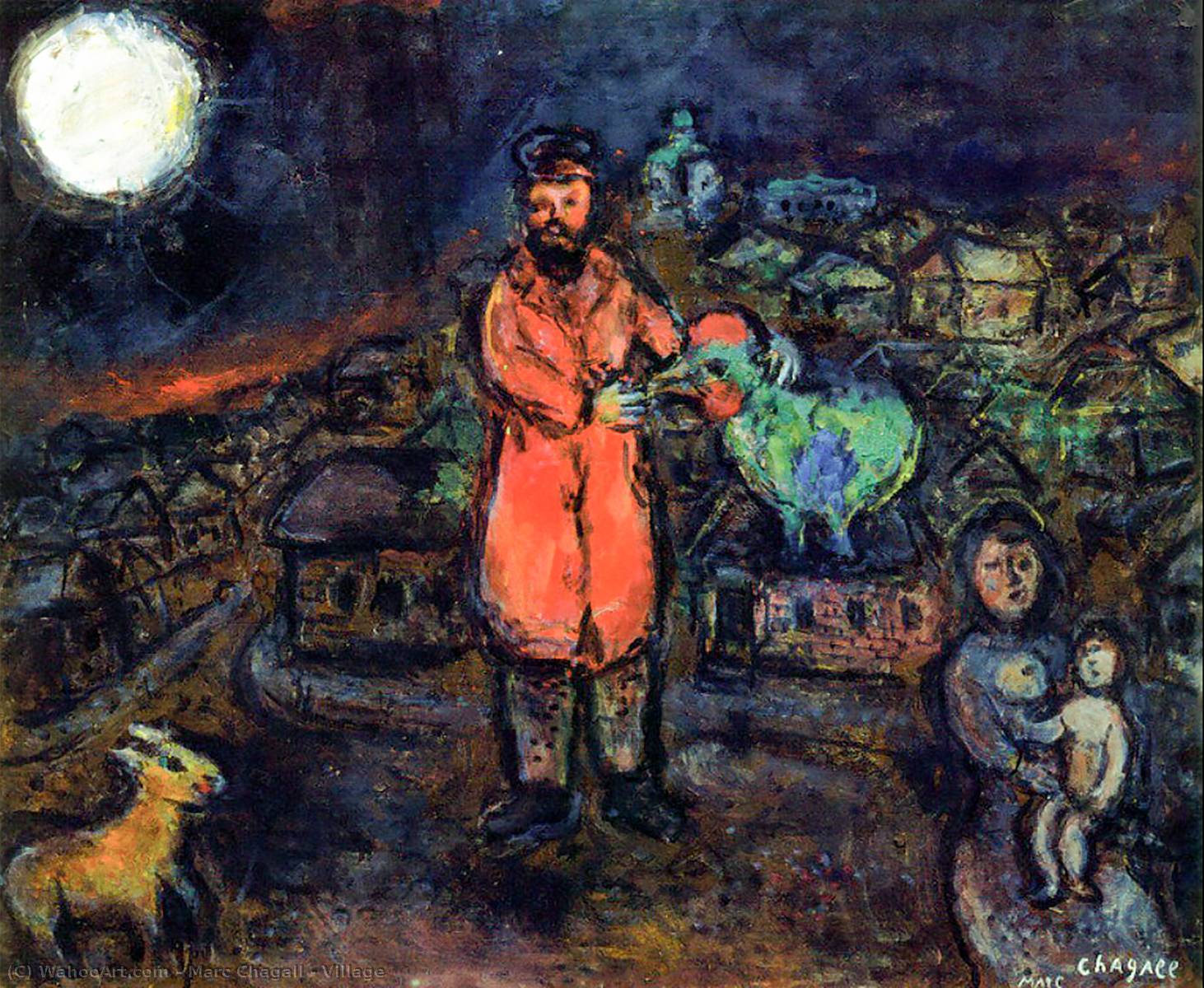 Village, 1975 by Marc Chagall (1887-1985, Belarus) | Oil Painting ...