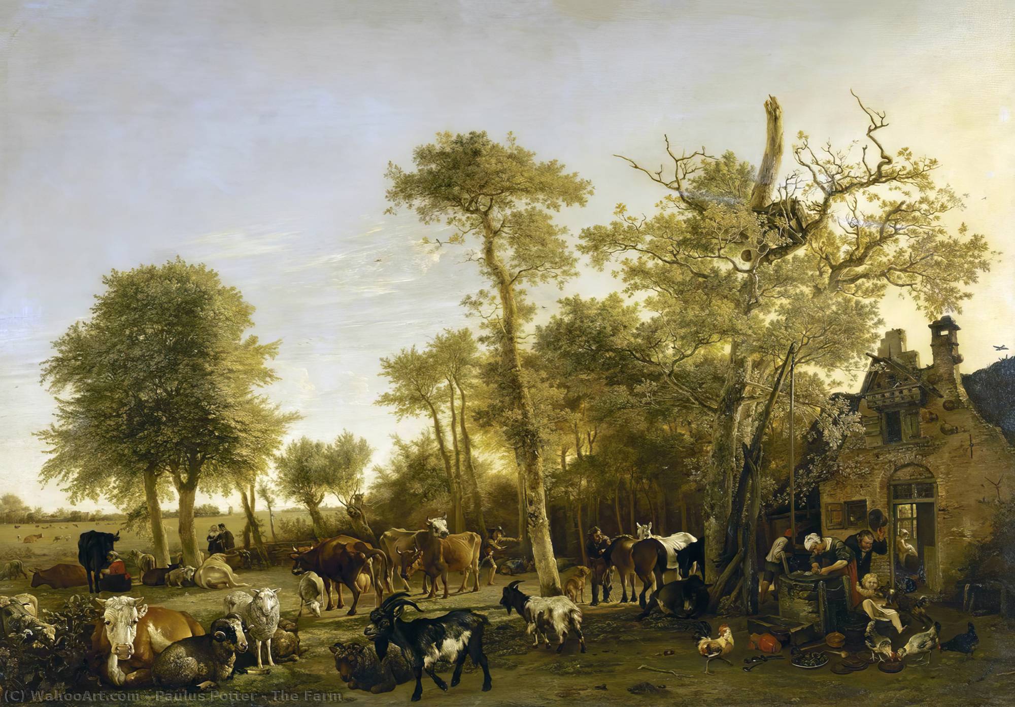 Paintings Reproductions The Farm, 1649 by Paulus Potter (1625-1654 ...
