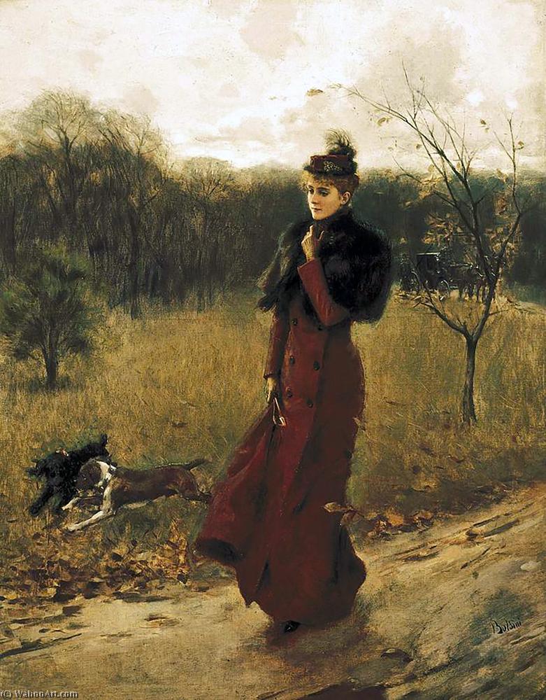 Reproductions D'art De Musée Promenade dans le parc à Naples de ...