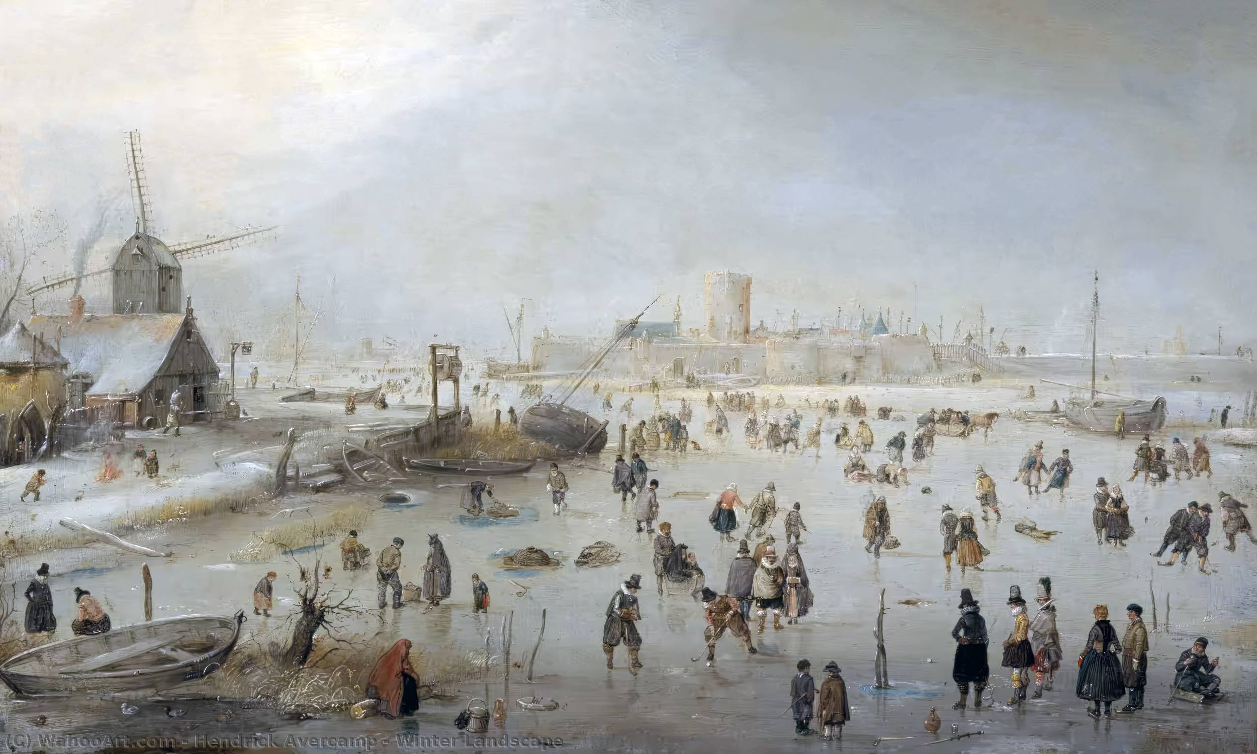 Museumsqualität Prints Winterlandschaft, 1610 von Hendrick Avercamp (1585-1634, Netherlands ...