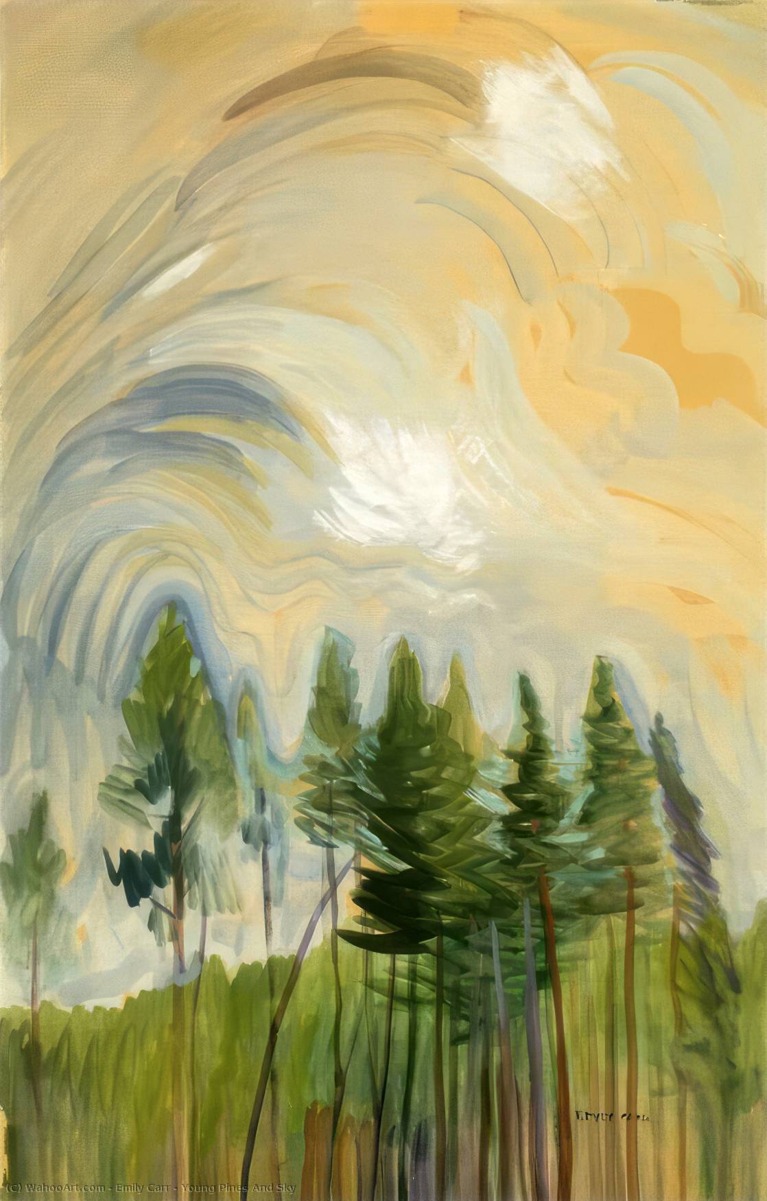 Reproductions De Qualité Musée Young Pines Et Sky de Emily Carr (1871 ...