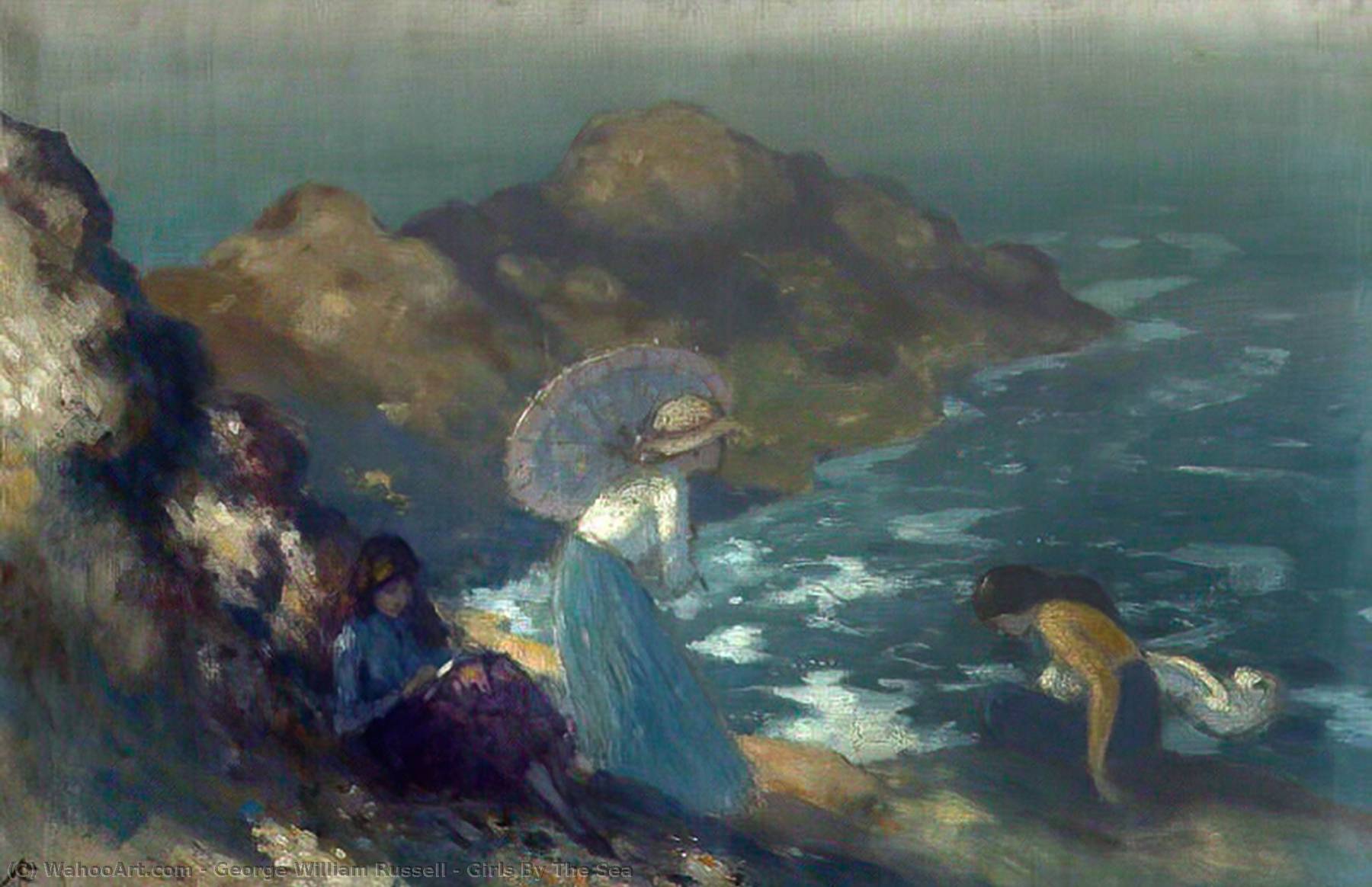 Get Paintings Reproductions Girls By The Sea by George William Russell ...