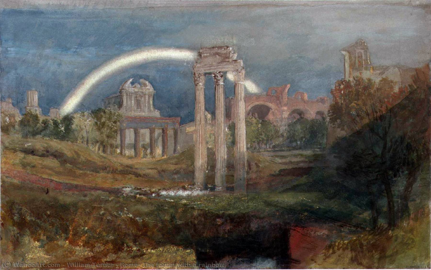 Art Reproductions Rome: The forum with a rainbow by William Turner ...