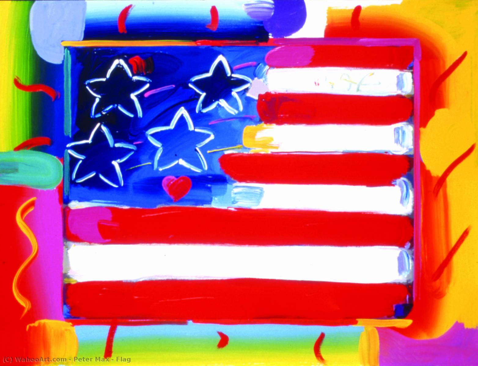 Flag, 1954 by Peter Max (1937-2004, Germany) Peter Max | WahooArt.com