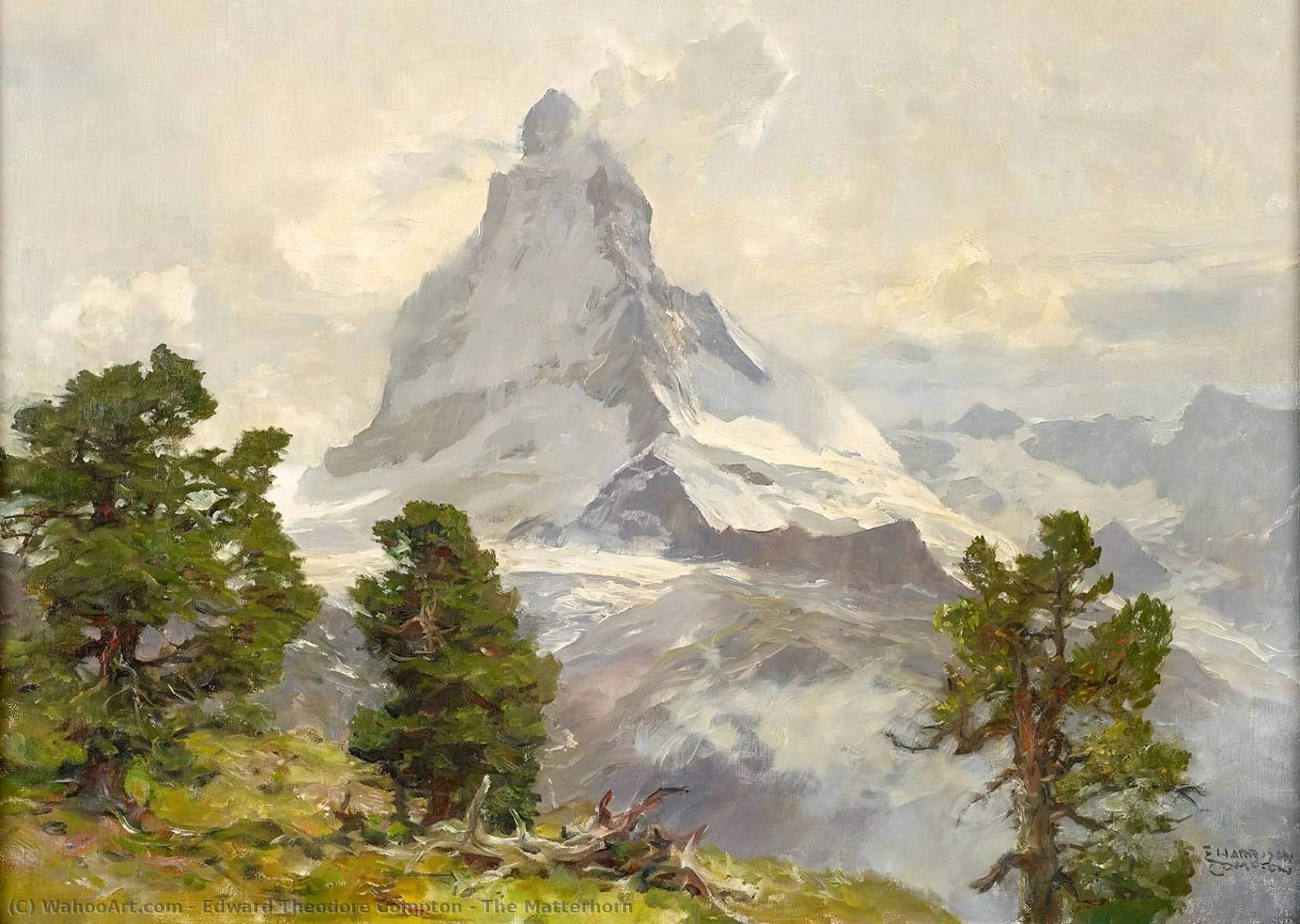 Achat Réplique De Peinture Le Cervin de Edward Theodore Compton (1849-1921) | WahooArt.com