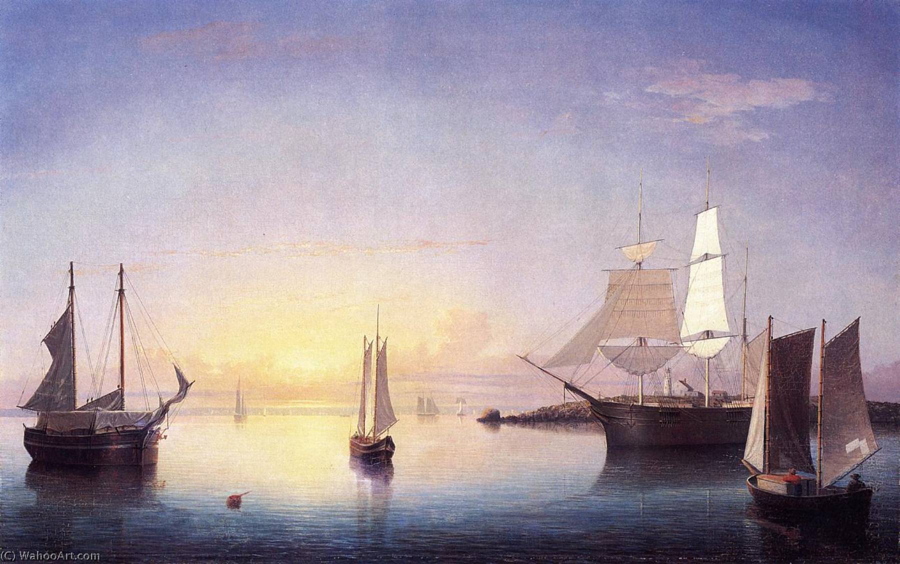 Réplique De Peinture Gloucester Harbor at Sunset, 1859 de Fitz Hugh ...