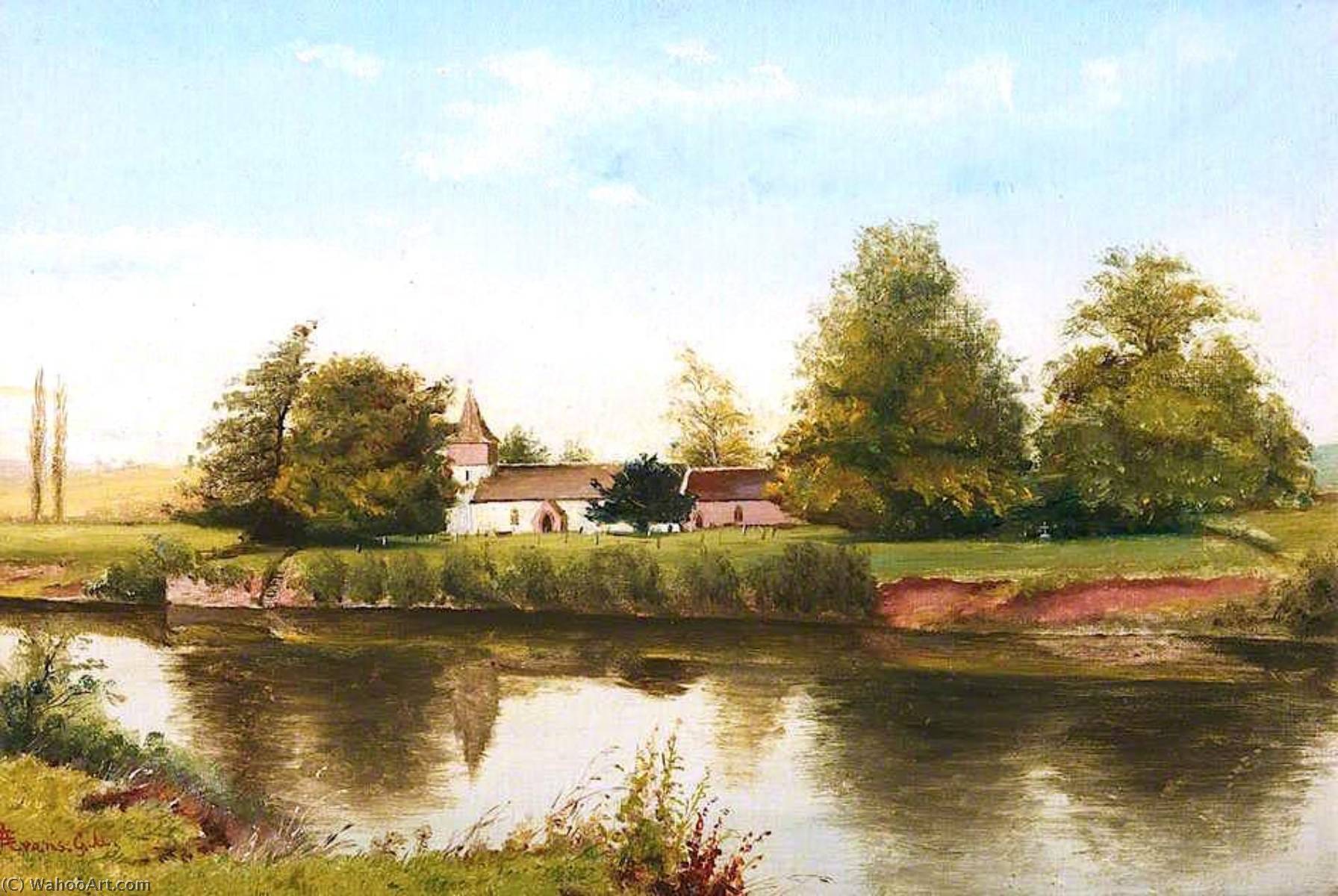 Buy Museum Art Reproductions Dixton Church from the Hadnock Side of Wye ...