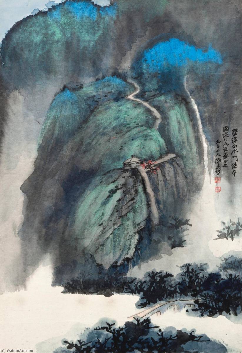 Reproducciones De Arte Del Museo Cascada en el Monte Luofu de Zhang ...