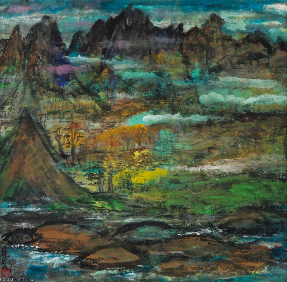 SCENERY OF THE MOUNTAINS by Lin Fengmian Lin Fengmian | WahooArt.com