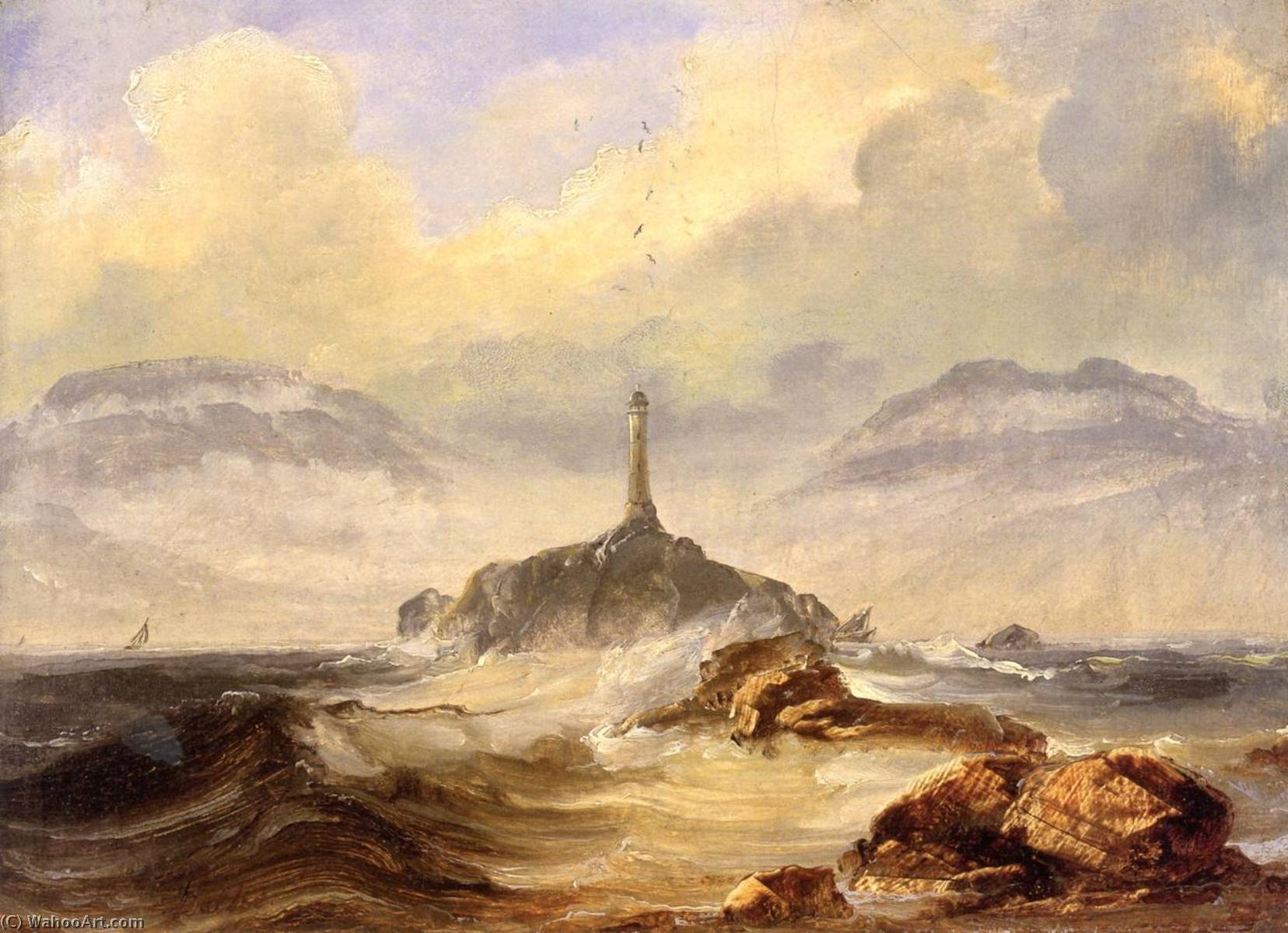 Get Art Reproductions Lighthouse on the Coast, 1869 by Peder Balke ...