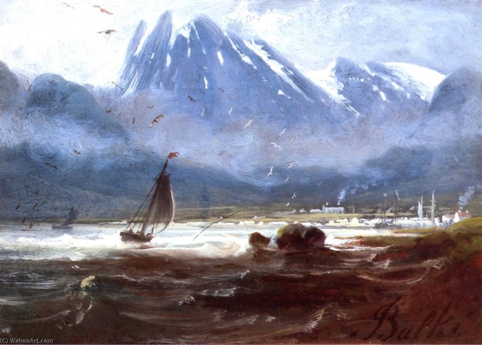 Compre Museu De Reproduções De Arte O porto em Skjervøy, 1846 por Peder ...