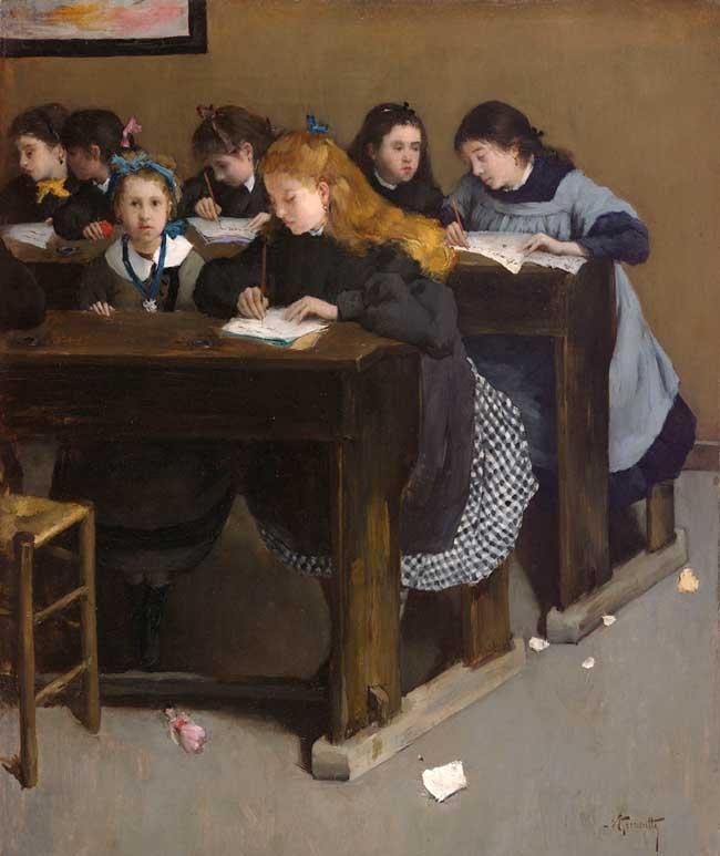 Paintings Reproductions The lesson, 1876 by Norbert Goeneutte (1854 ...