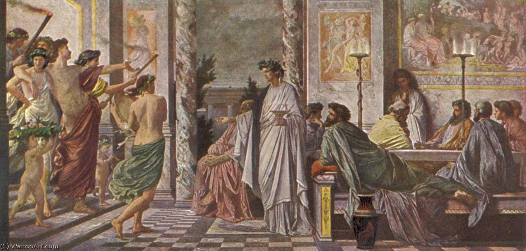 Paintings Reproductions Gastmahl des Plato, 1869 by Anselm Feuerbach ...