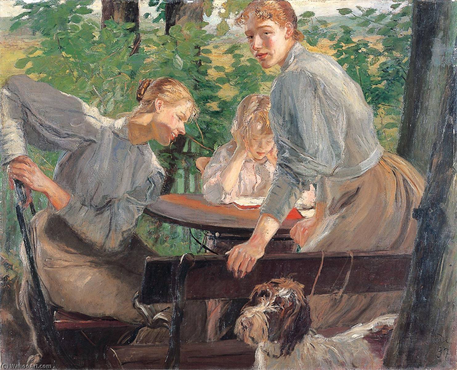 Artwork Replica The Daughters of the artist in the garden, 1897 by ...