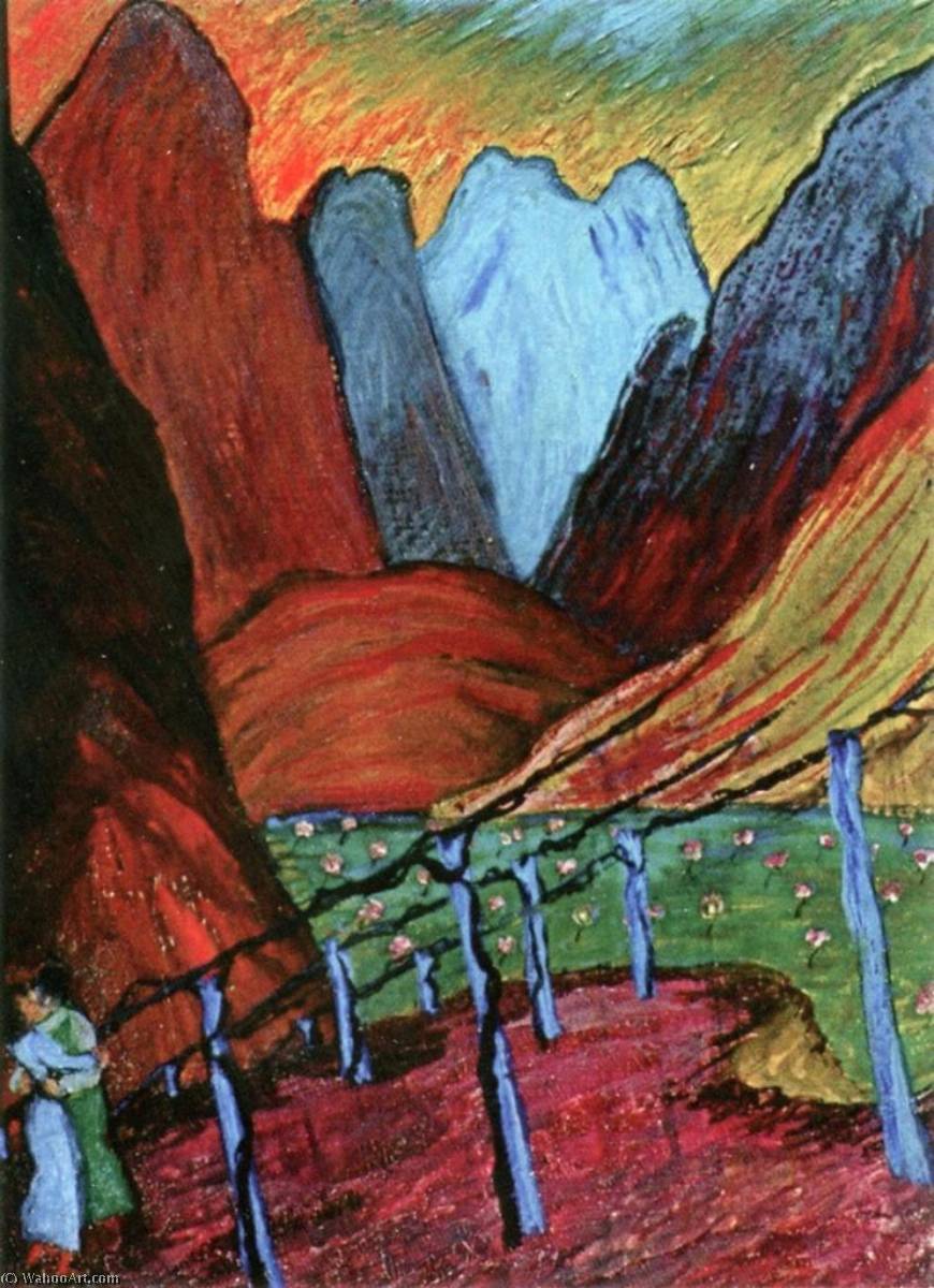 Artwork Replica Lovers Vineyard, 1915 by Marianne Von Werefkin (1860 ...