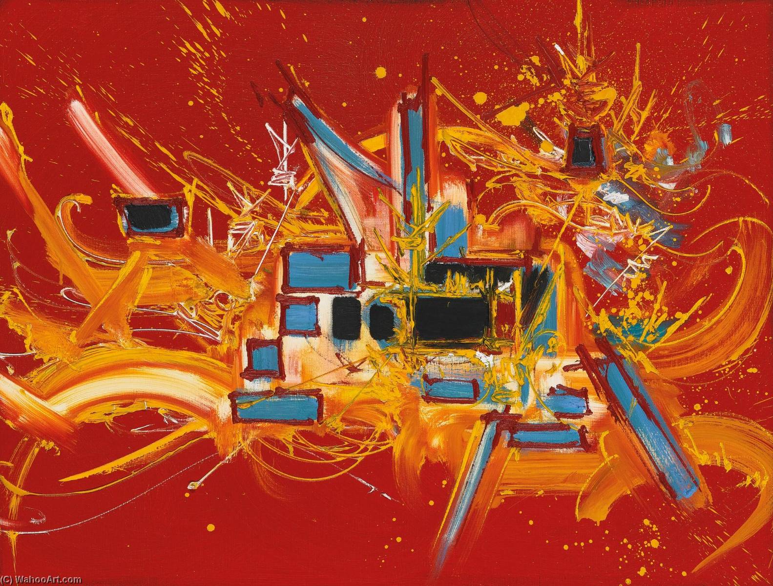 Ypsos de Georges Mathieu (1921-2012, France) Georges Mathieu | WahooArt.com