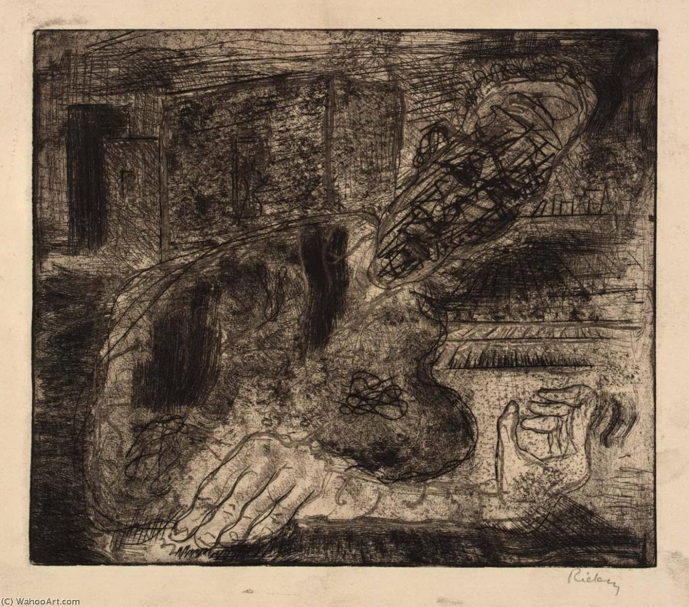 (Man Seated at Table) by George Rickey (1907-2002, United States ...