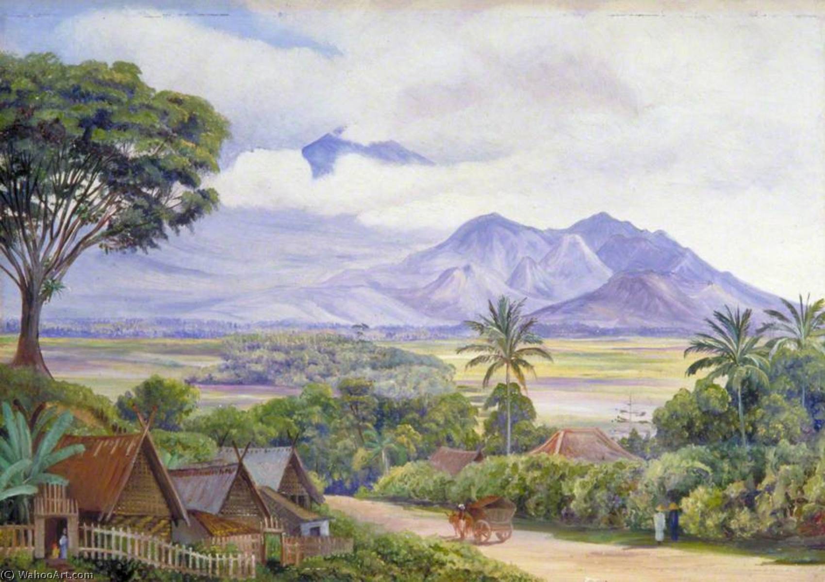 Get Paintings Reproductions View from Malang, Java, 1876 by Marianne ...