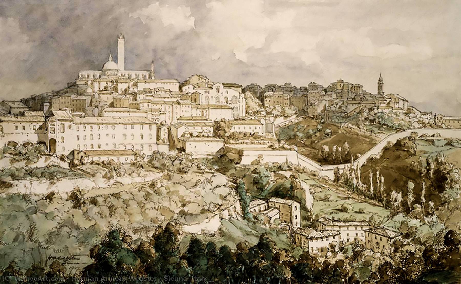 Get Paintings Reproductions Sienna, Italy, 1927 by Herman Armour ...