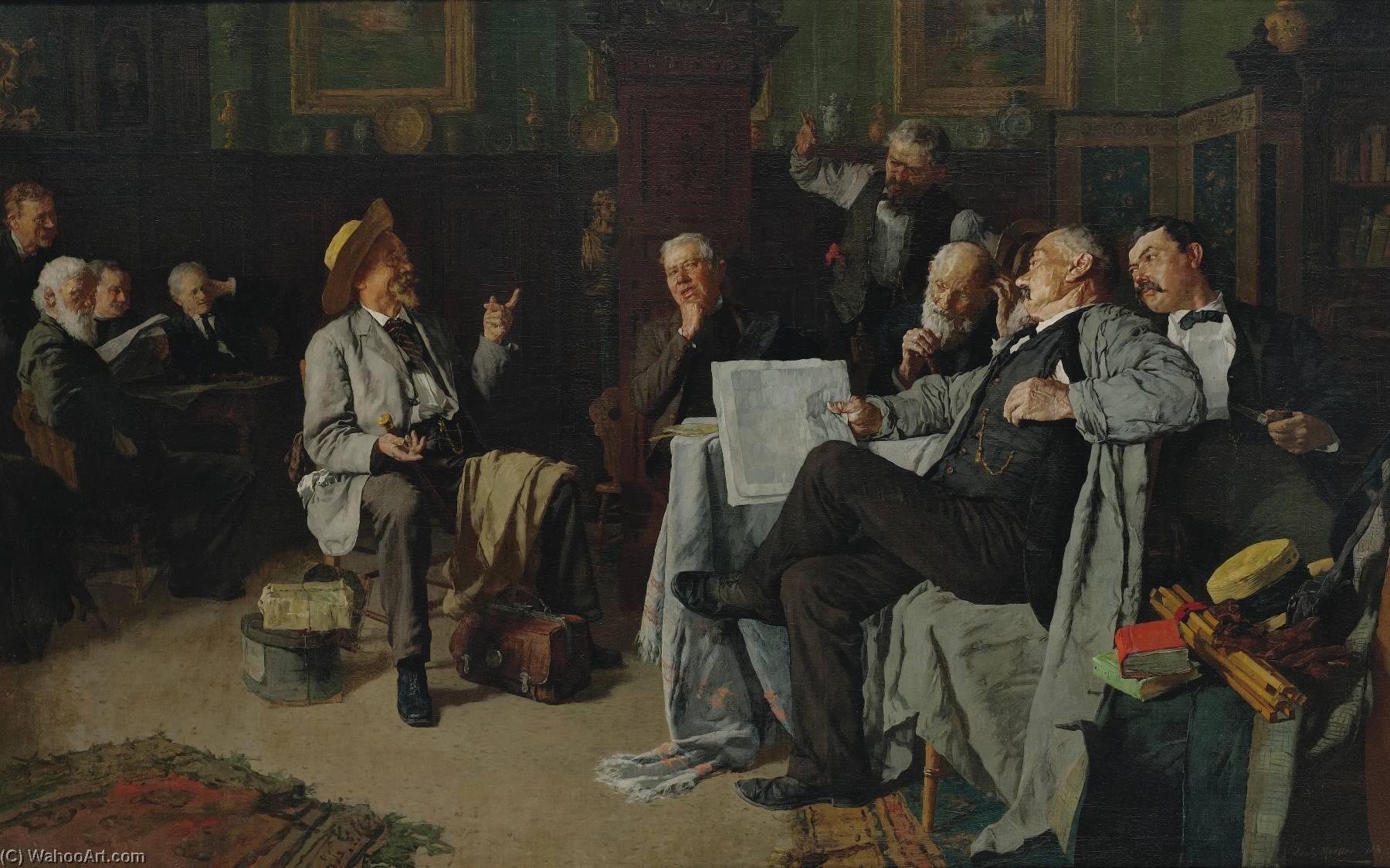 Oil Painting Replica The Dubious Tale by Louis Charles Moeller (1855 ...