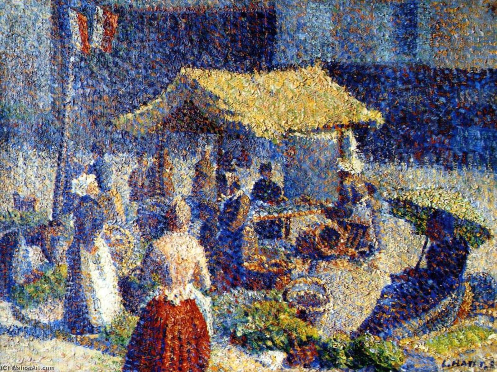 Museum Kunstreproduktionen Markt in Pontoise, 1889 von Louis Hayet ...