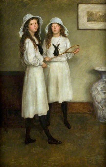 Purchase Oil Painting Replica Ailsa and Marjorie Hatton, with a Racquet ...