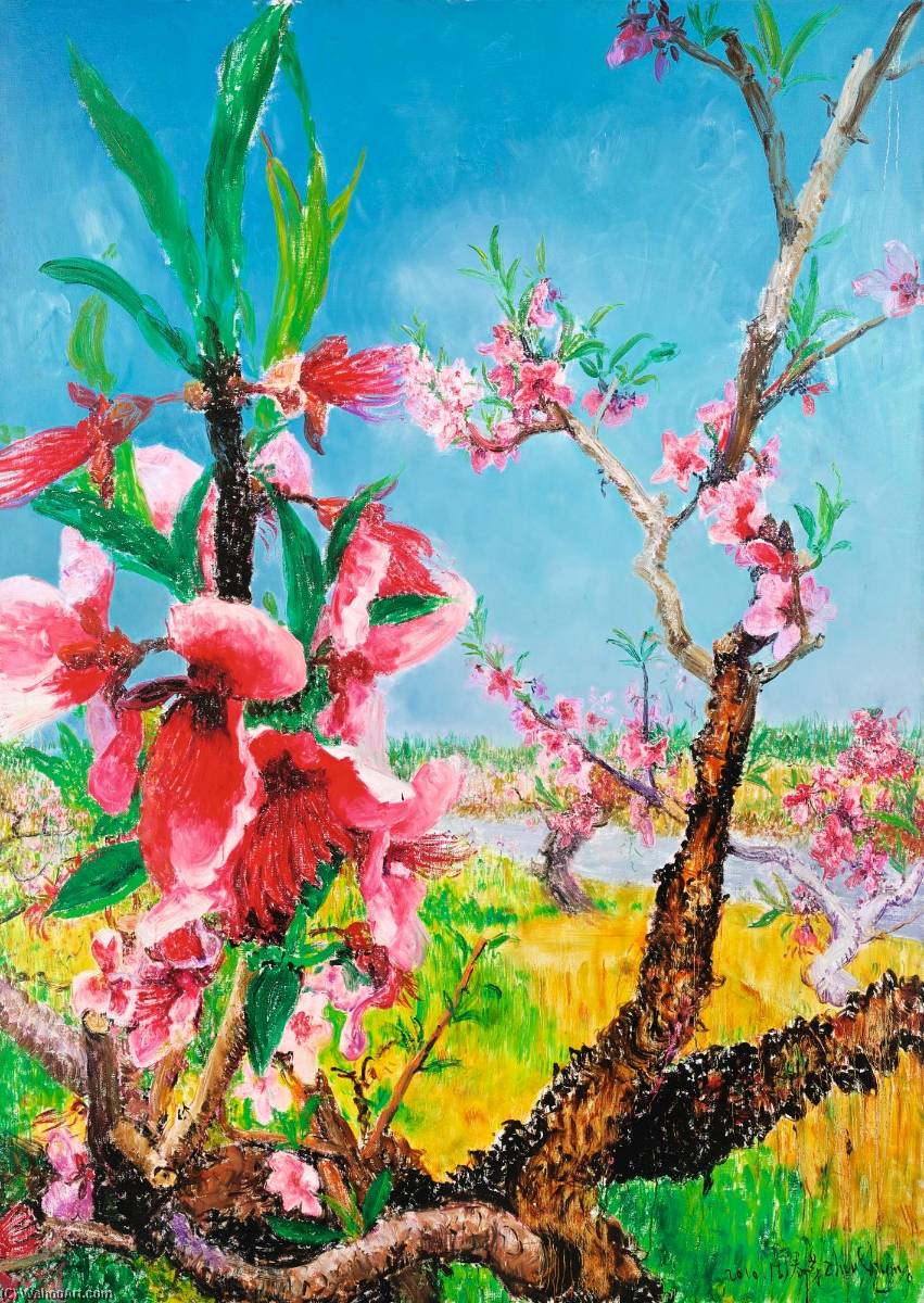 Museum Art Reproductions Peach Blossom by Zhou Chunya (Inspired By ...