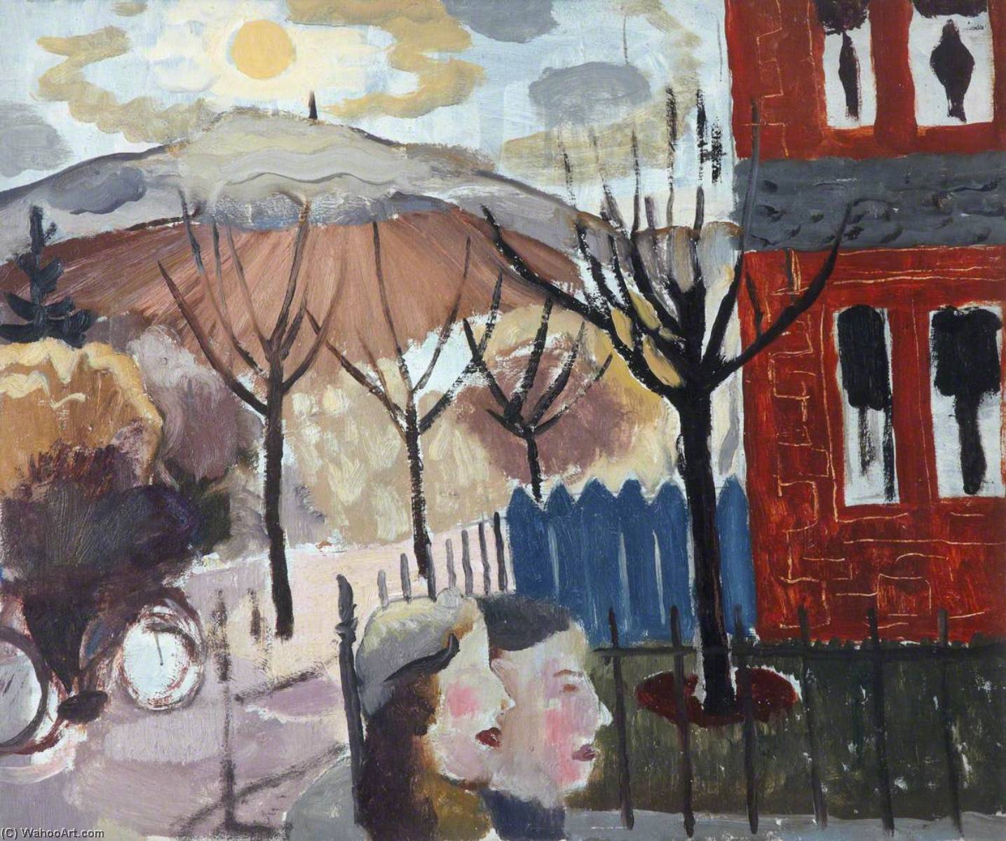 Paysage avec maison et deux chefs de William George Gillies William ...