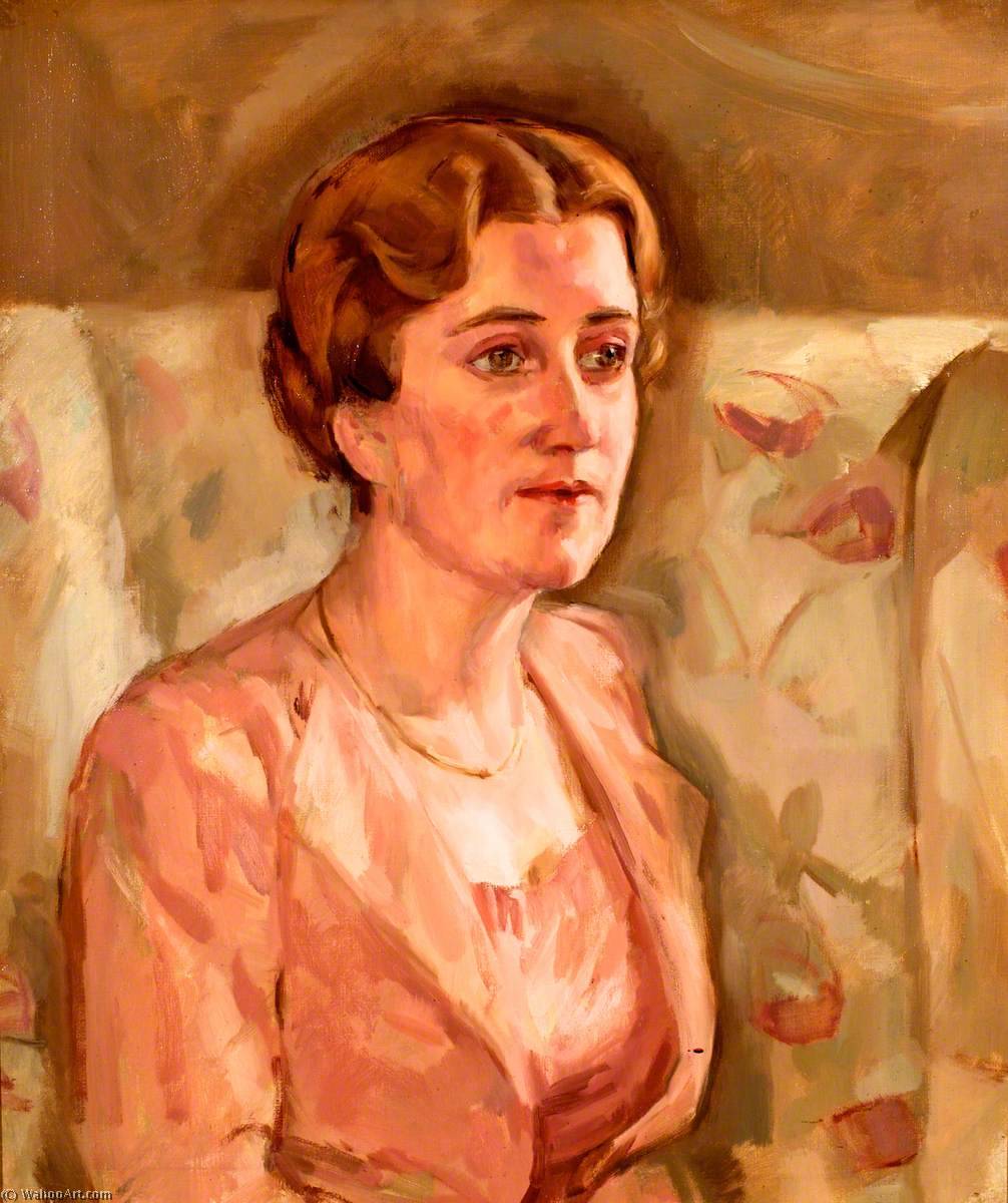 Museum Art Reproductions Woman in a Rose Pink Jacket by Ivor Williams ...