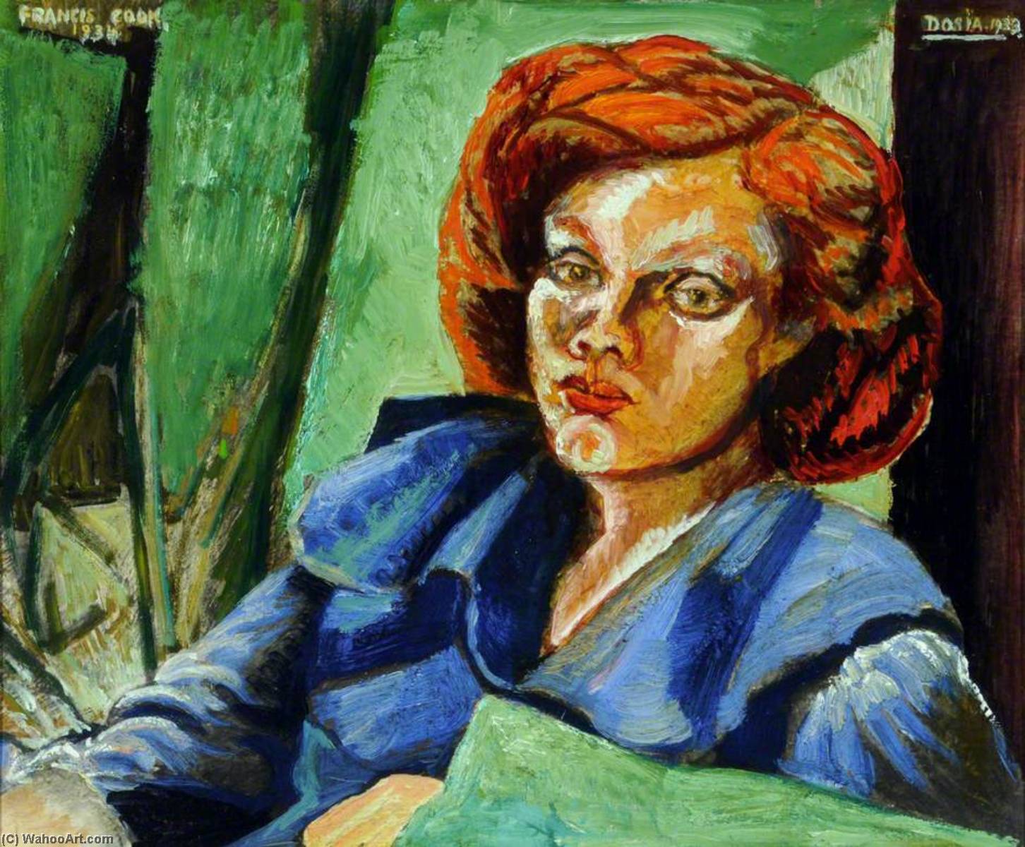 Museum Kunstreproduktionen Die Dame in Blau, Dosia Cook, 1934 von ...