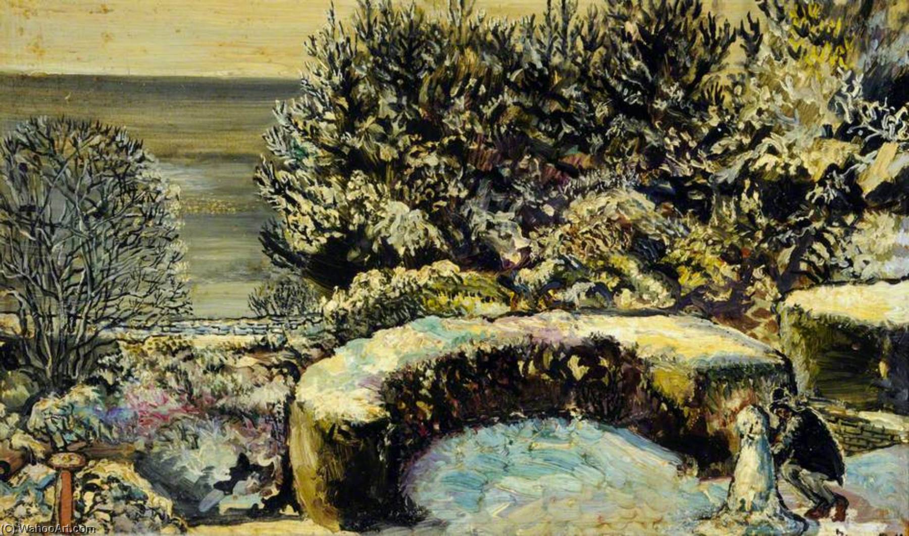 Oil Painting Replica Snowman, Porthallow, Talland Bay, Cornwall, 1945 ...