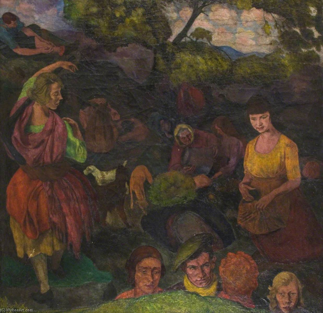 Get Paintings Reproductions Group with Dancing Girl, 1926 by Evan Walters (1892-1951) | WahooArt.com