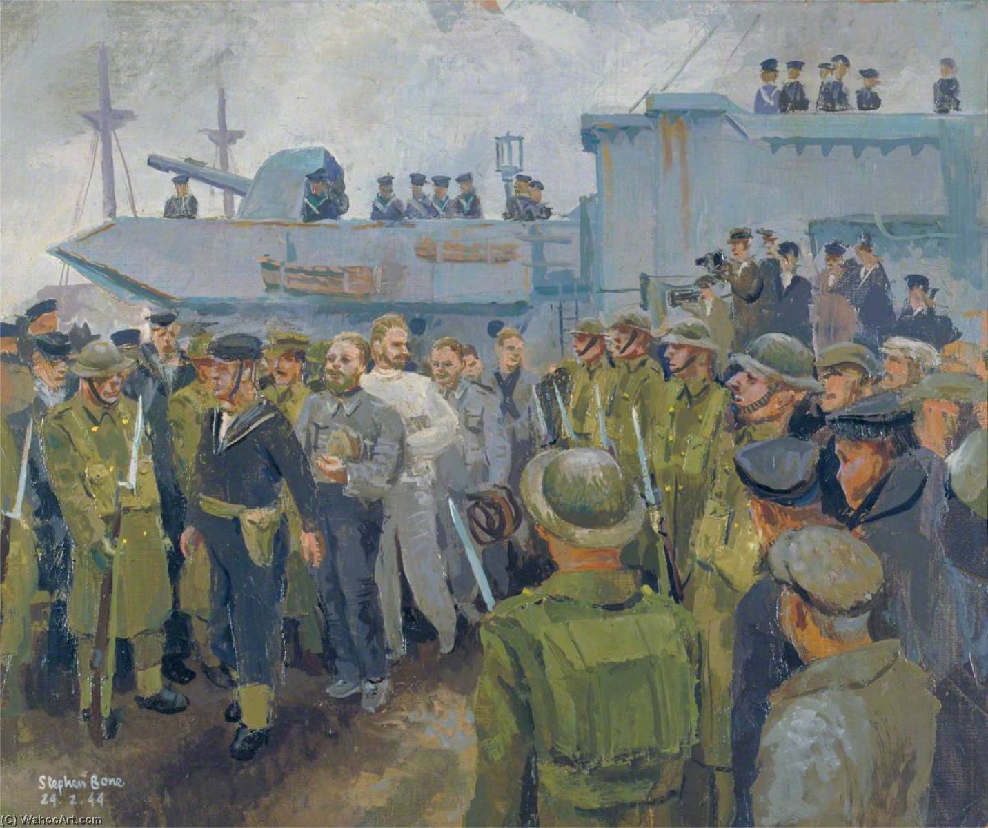 Reproduções De Arte U Boat Prisoners Landing de HMS `Starling`, 24 de ...