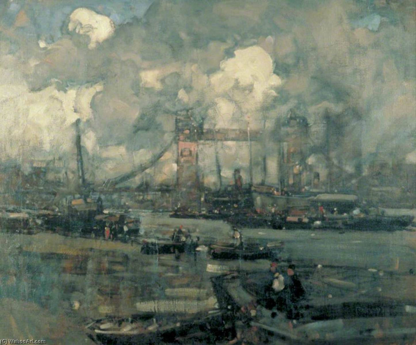 Tower Bridge, London, 1905 by Frank William Brangwyn Frank William Brangwyn | WahooArt.com