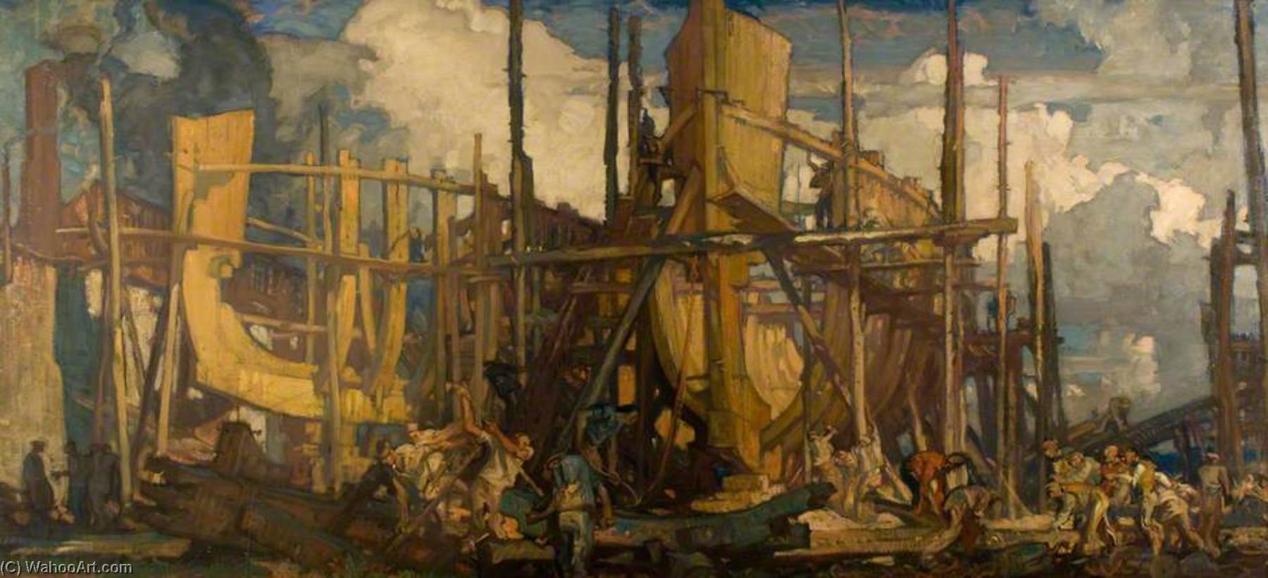 Construcción naval, 1915 de Frank William Brangwyn Frank William ...