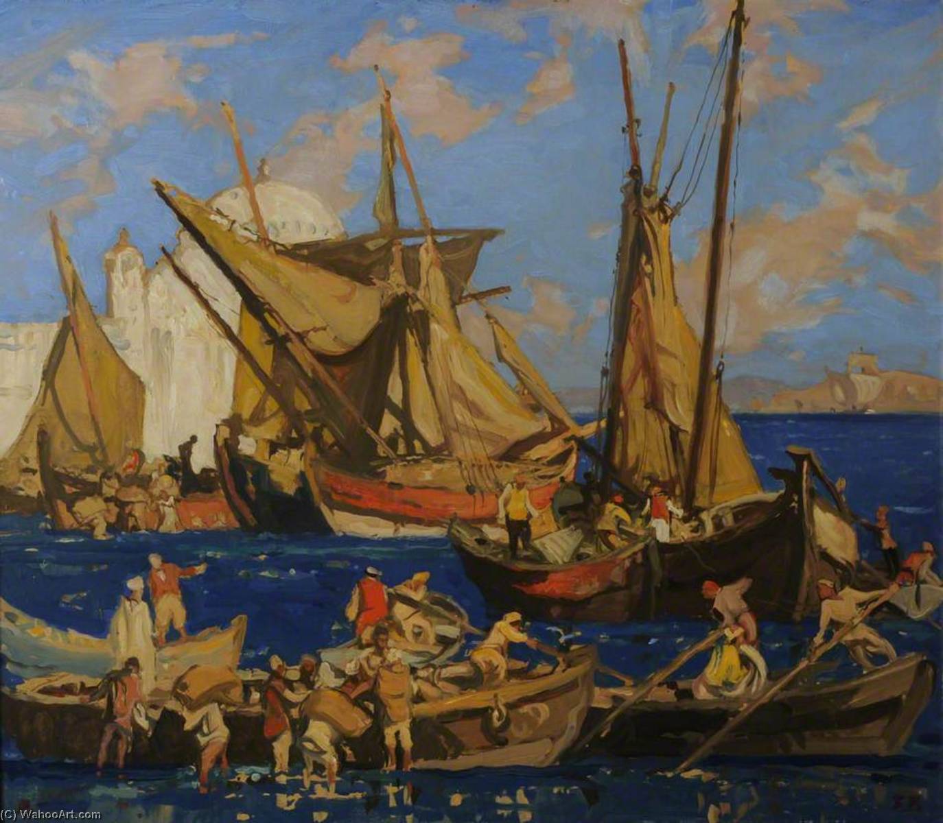 Dhows Loading by Frank William Brangwyn Frank William Brangwyn ...