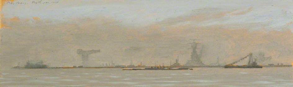 Obter Gravura De Qualidade De Museu Rosyth Fog Obscuring the Dockyard ...