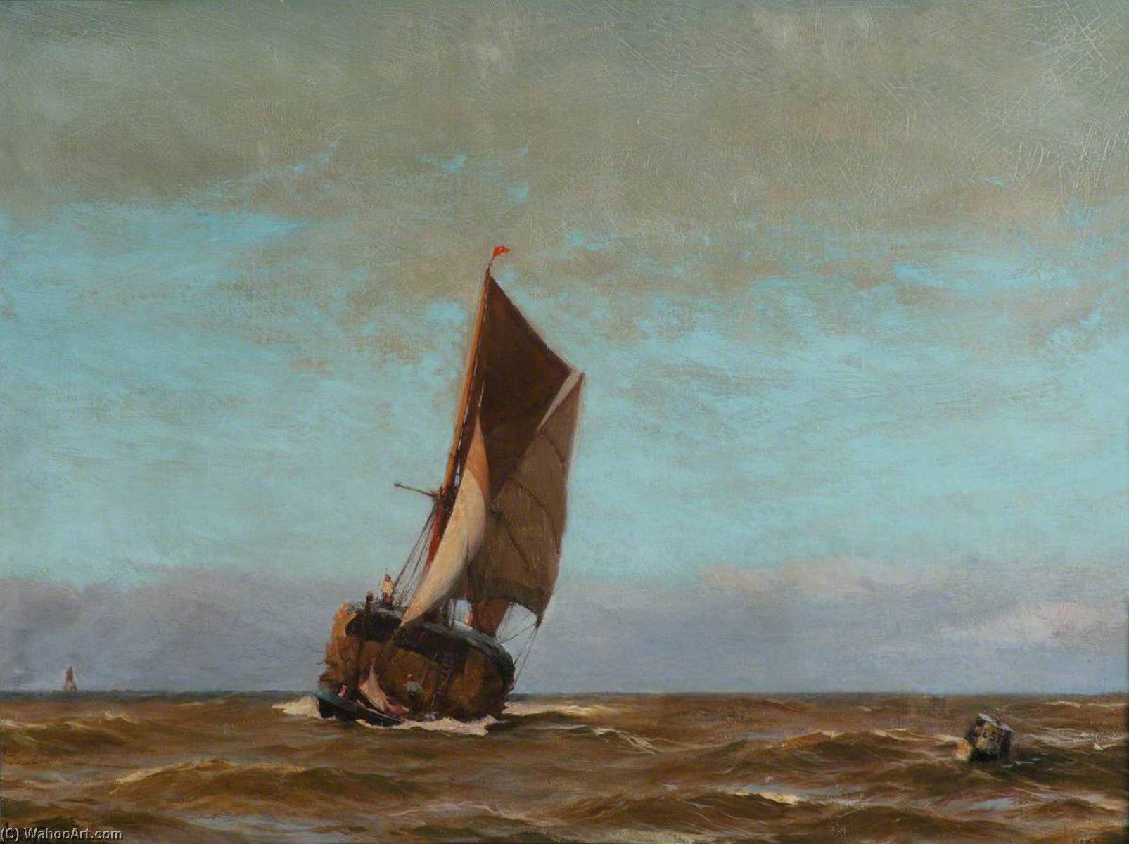 Paintings Reproductions A Hay Barge by John Fraser (1838-1898 ...
