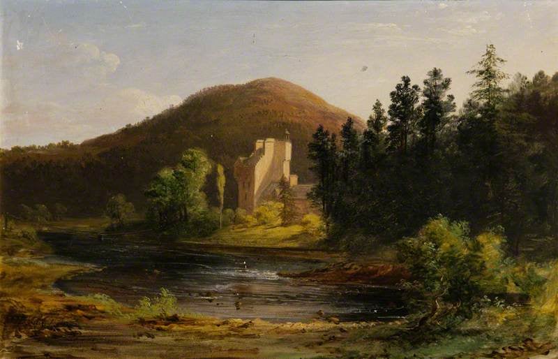Oil Painting Replica Castle by a River, 1845 by James Giles (1801-1870 ...