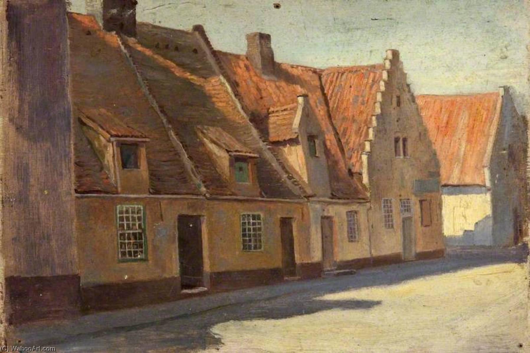 Purchase Oil Painting Replica A Row of Cottages by Charles Paget Wade ...
