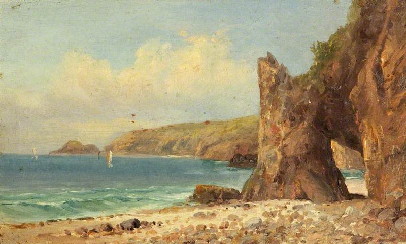Get Art Reproductions A Beach with Red Cliffs by Charles Paget Wade ...