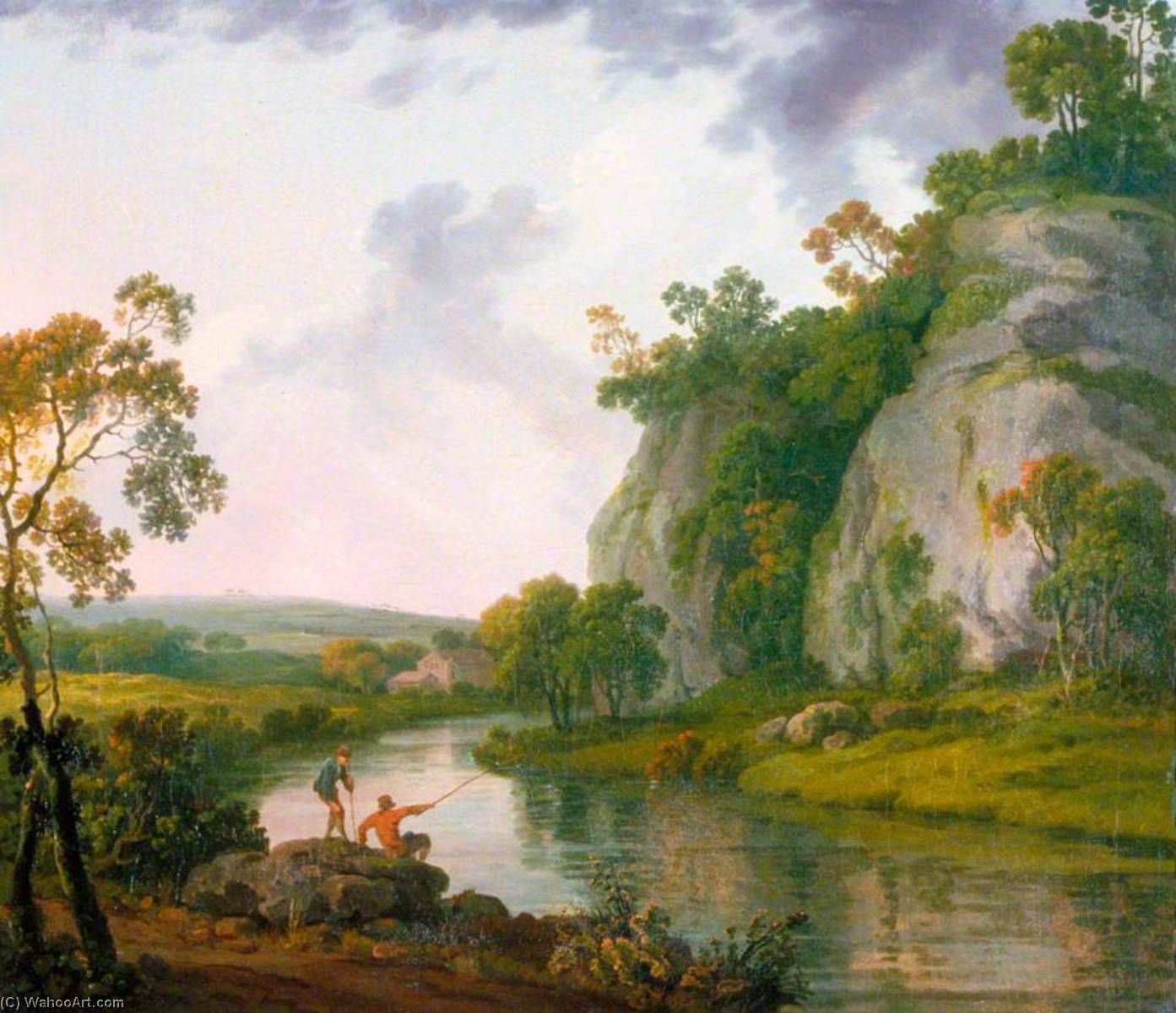 Buy Museum Art Reproductions Landscape with Two Boys Fishing, Evening ...