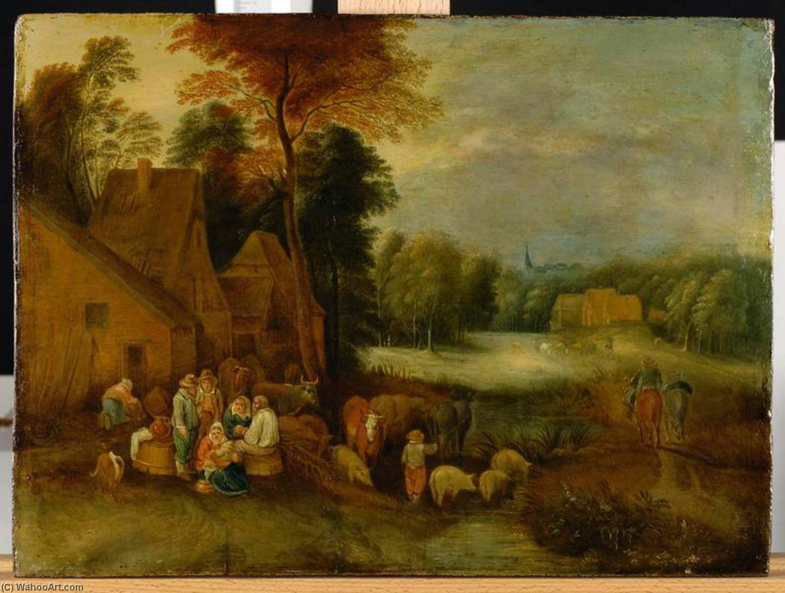 Pedir Reproducciones De Arte Paysage avec bergers de Theobald Michau ...