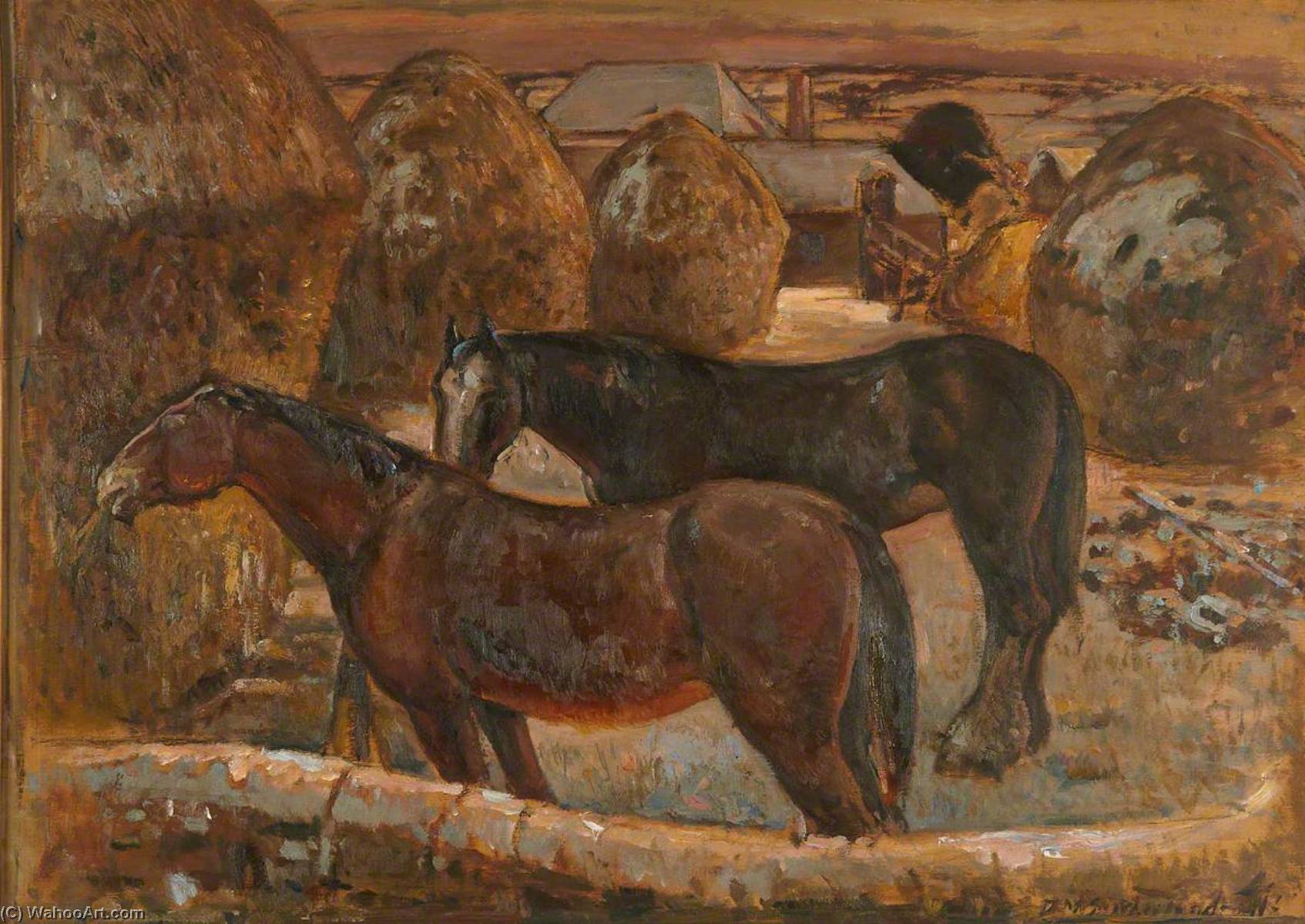 Museum Art Reproductions A Deeside Stackyard in Winter, 1940 by David ...