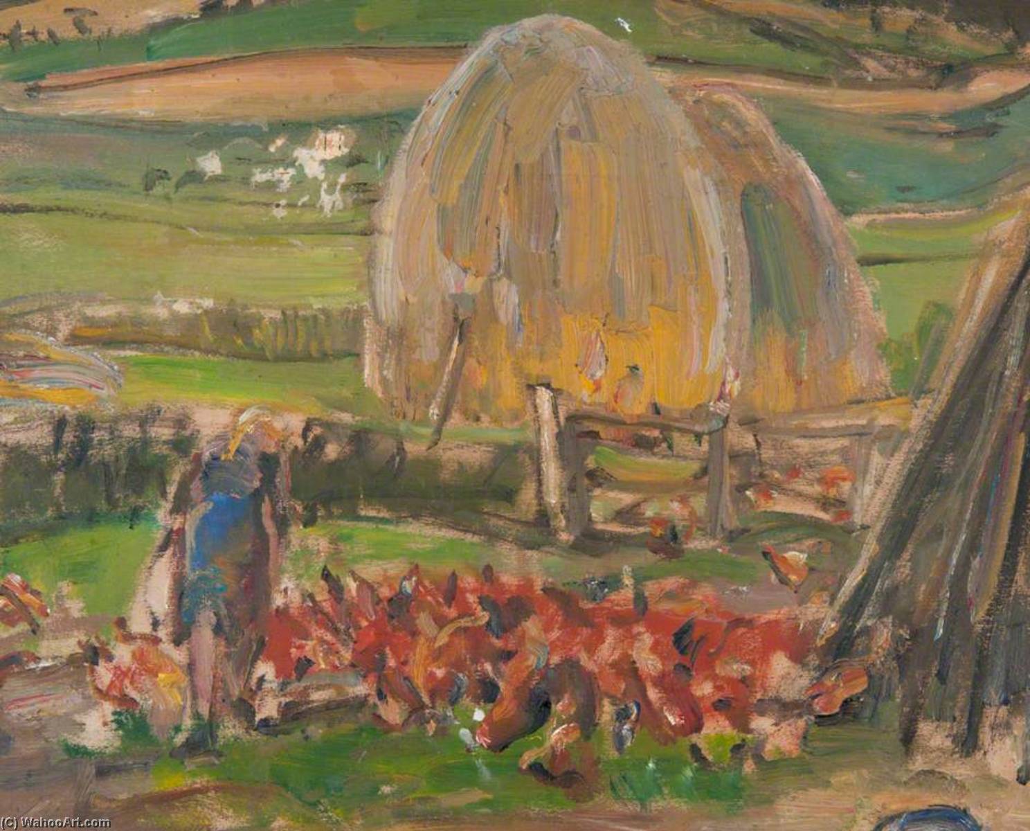 Oil Painting Replica Farm near Rhynie, North of Aberdeen (verso) by ...