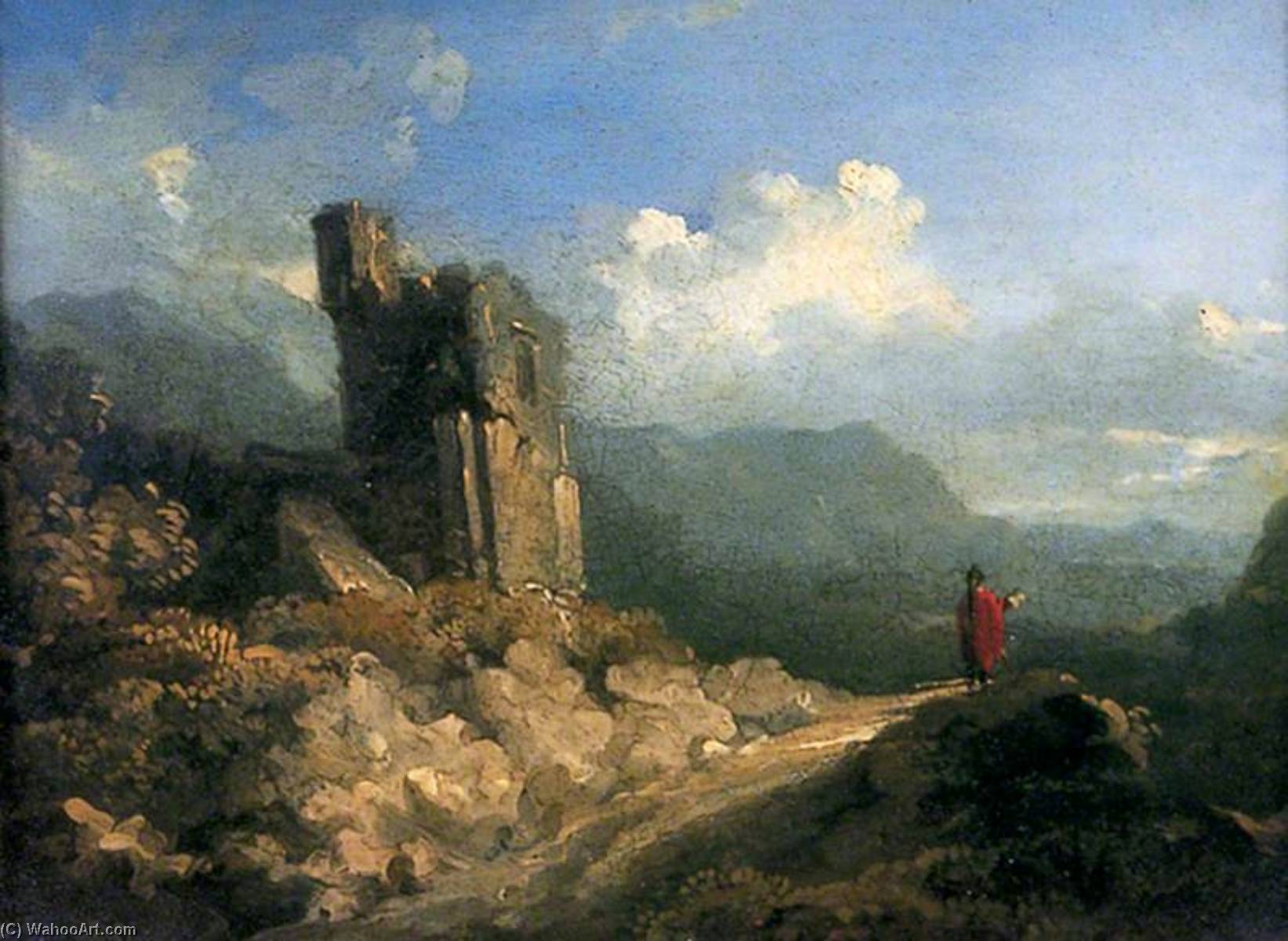 Riproduzioni Di Quadri paesaggio con rovinato torretta , 1805 di George ...