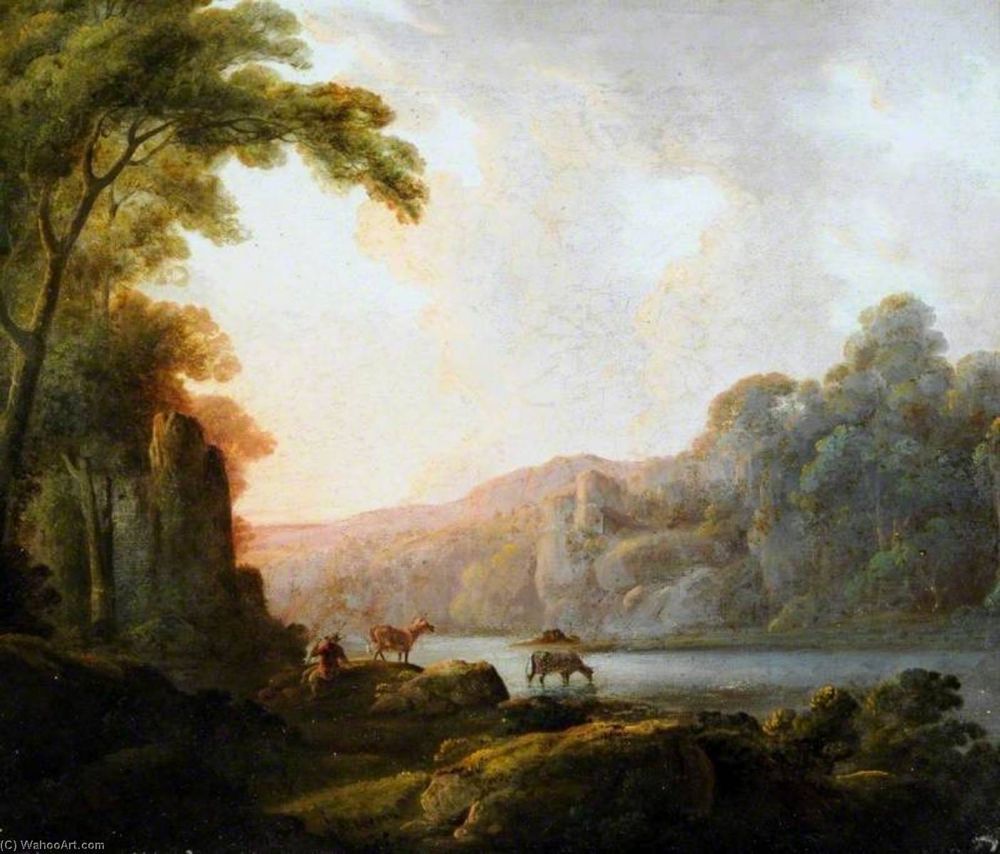 Obtener Reproducciones De Bellas Artes Escena Lakeland con botella de ...