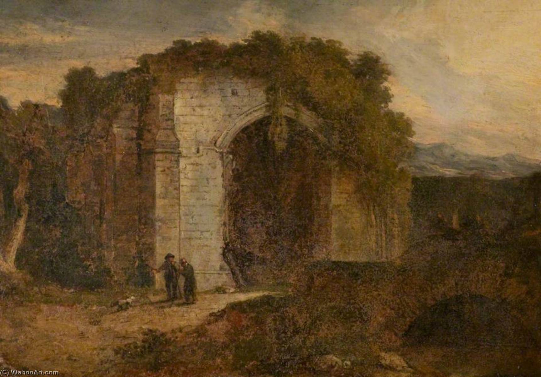 Get Art Reproductions A Ruined Abbey, 1807 by George Howland Beaumont ...